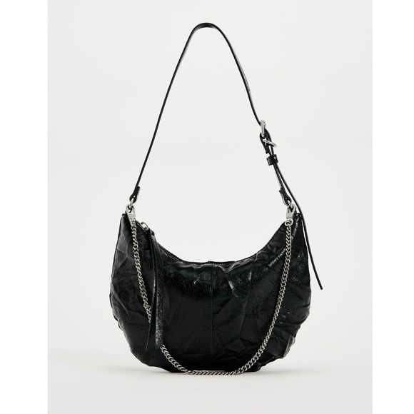 Zara | Bags | Nwt Zara Woman Rocker Shoulder Bag Purse Black | Poshmark